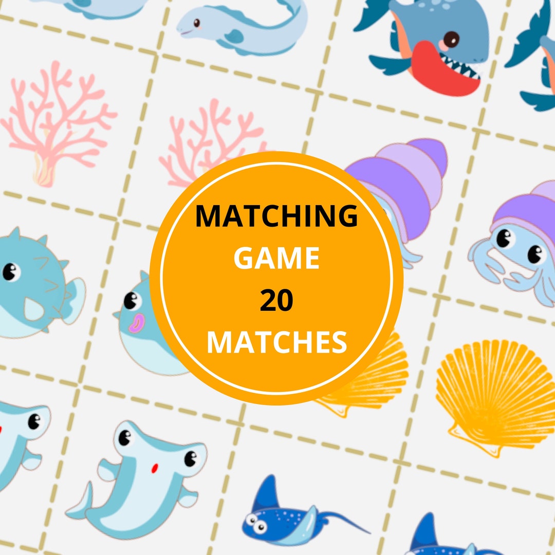 Ocean Printable Memory Game Pre-school Printable Game Homeschool ...