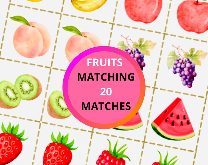 Fruits Memory Matching Game: Preschool Printable (PDF, PNG). - Etsy