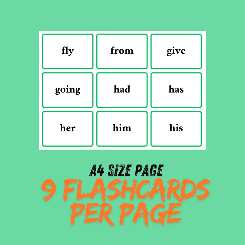 1st Grade Dolch Sight Words Flashcards, High Frequency Words, English ...