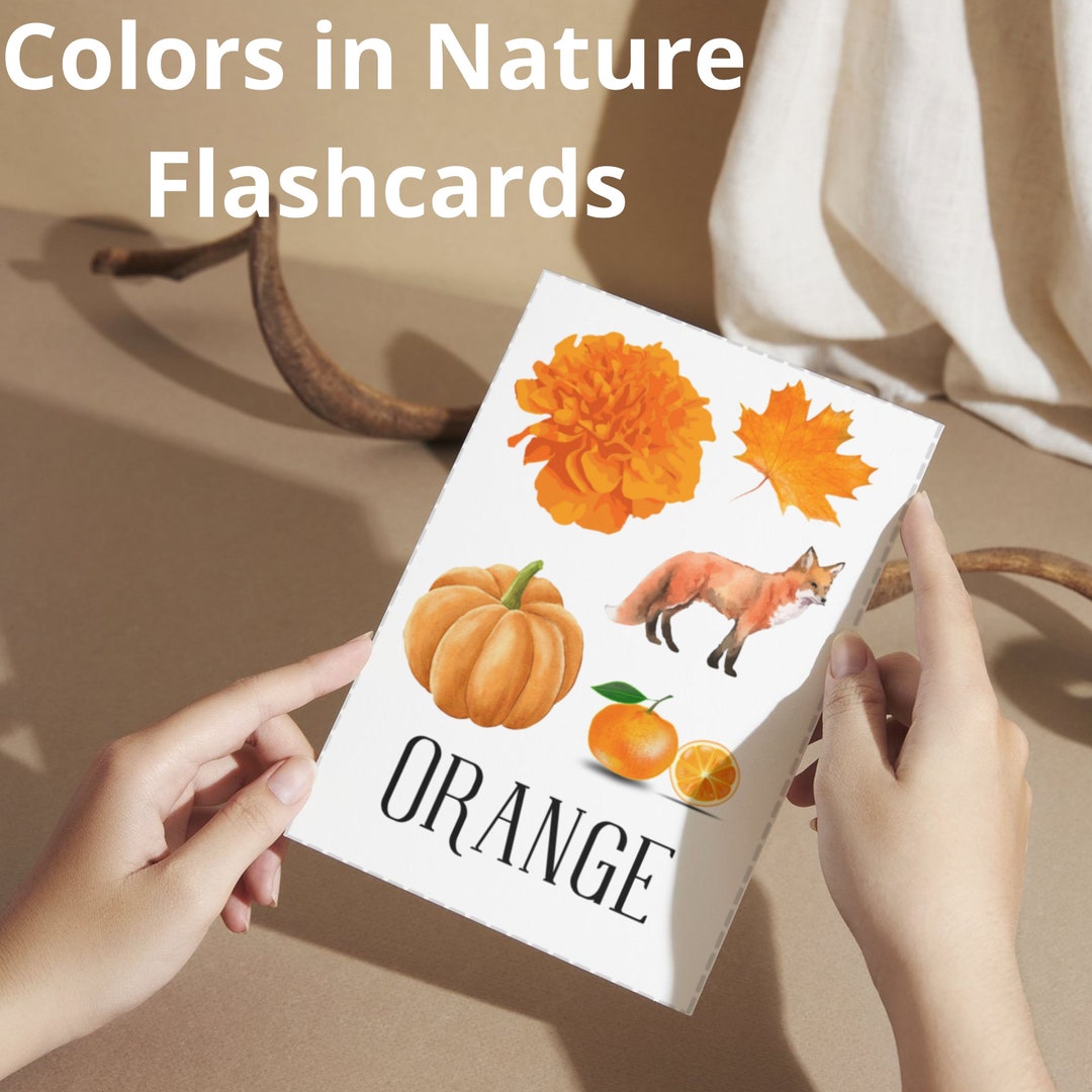 Colors in Nature Flash Cards for Kids, Montessori English PDF Teaching ...