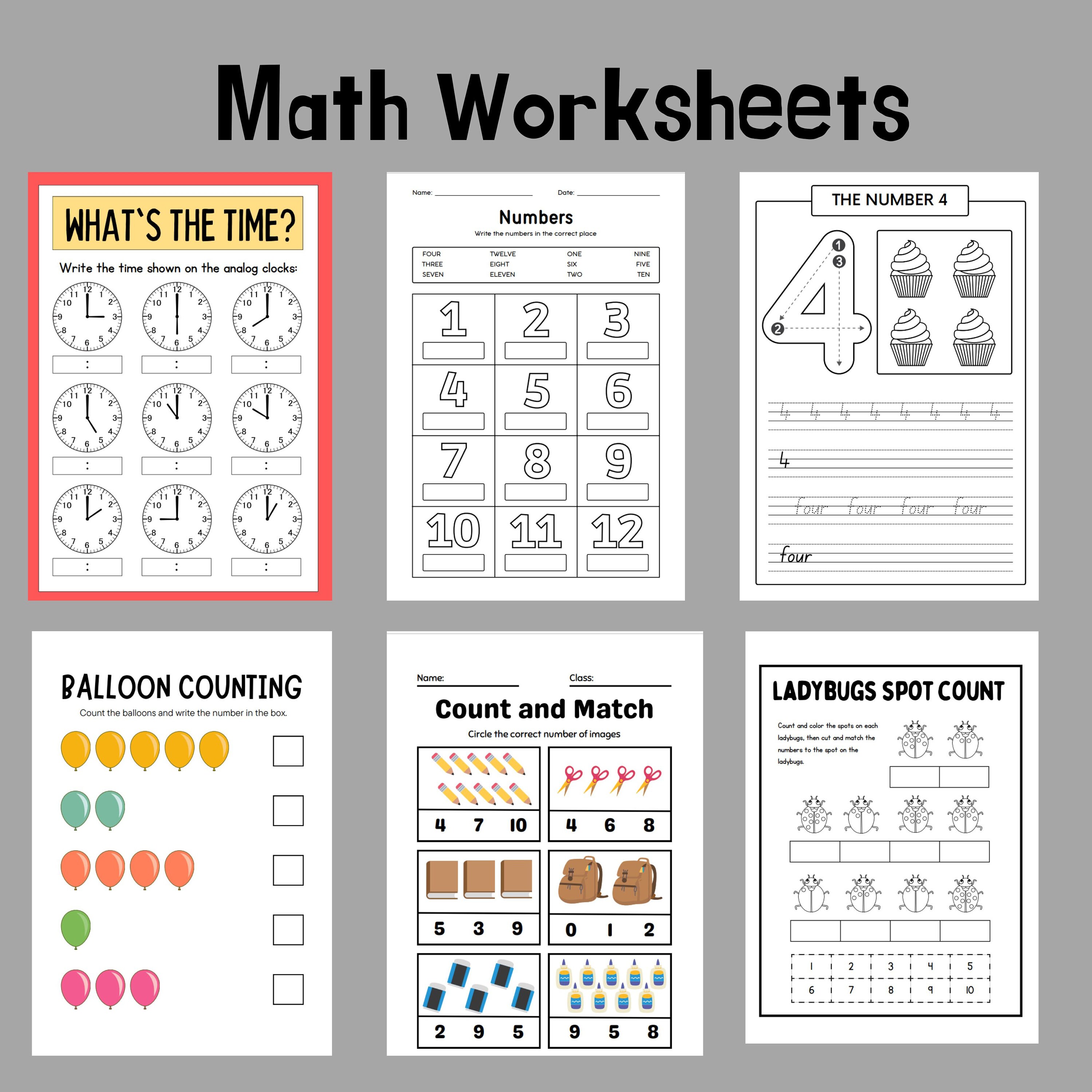 Preschool Bundle Printable Activities, Pre-k Learning Worksheets ...