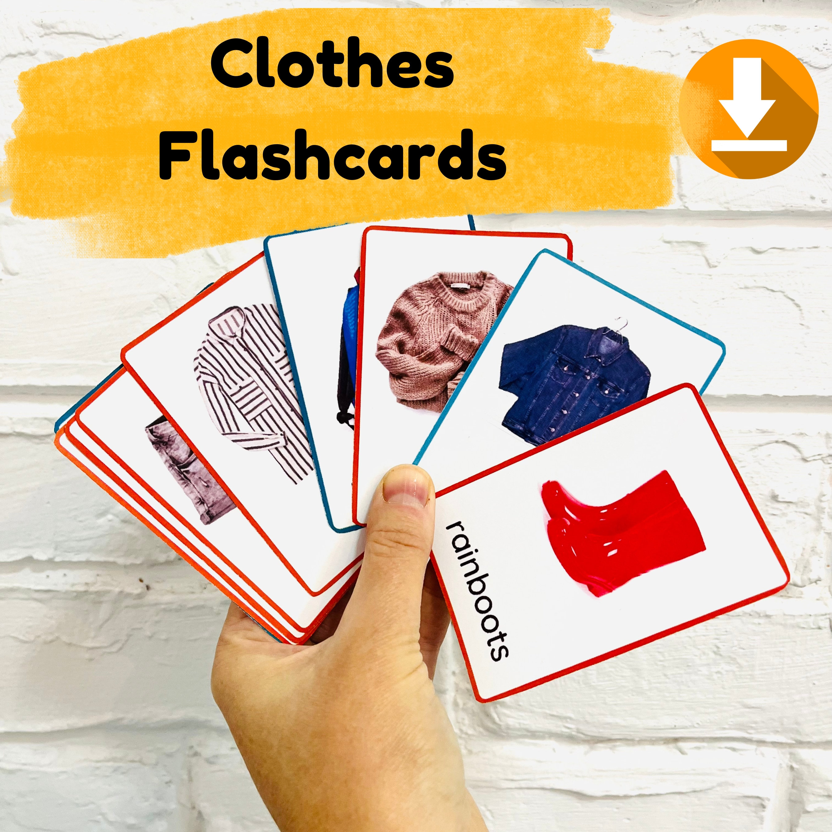 32 Photos Clothes Flashcards for English Learners Clothes Flashcards ...