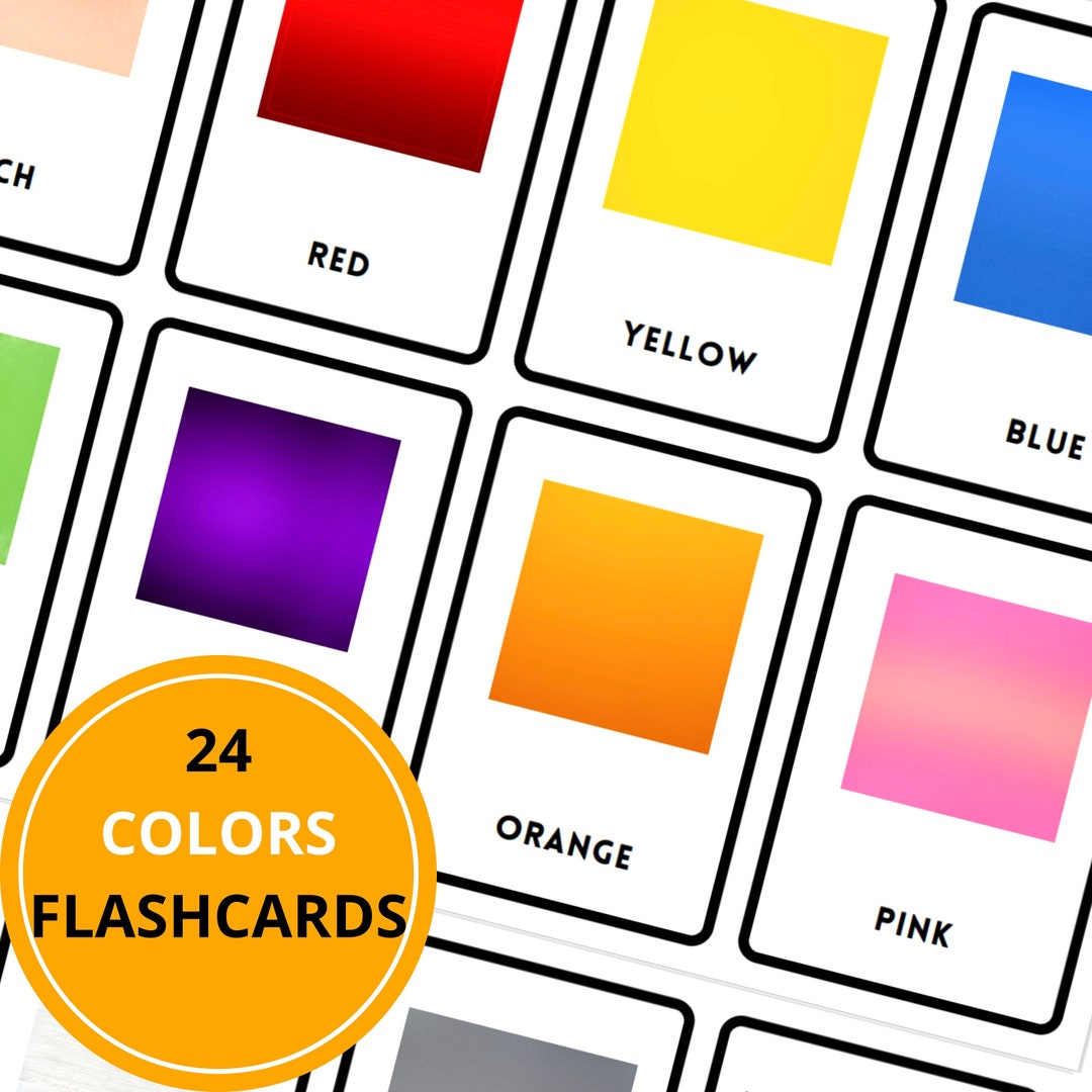 Montessori Color Flashcards, Educational Printable Cards (PDF). - Etsy