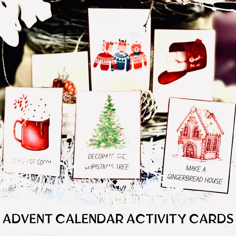 32 Printable Advent Activity Cards, Advent Calendar, Family Kids Advent ...