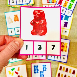 Gummy Bears Count and Clip Cards, Number Recognition (PDF Pattern). - Etsy