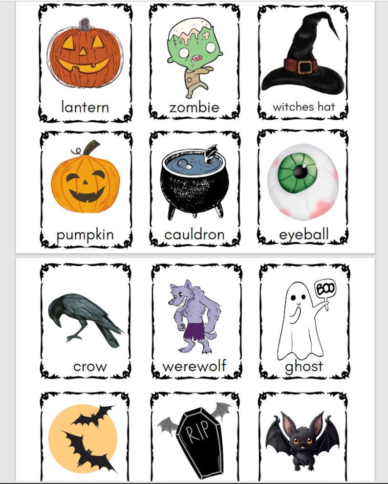 Halloween Montessori Flashcards | ESL Printable Cards (digital Download ...