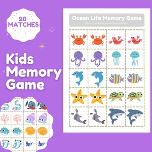 Ocean Printable Memory Game Pre-school Printable Game Homeschool ...