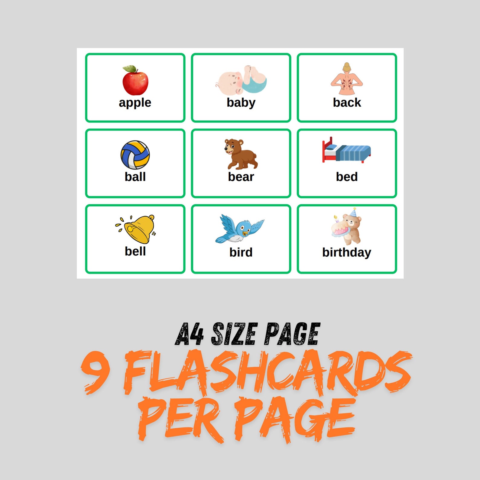 Dolch Noun Sight Words Flashcards With Pictures (PDF) - Etsy