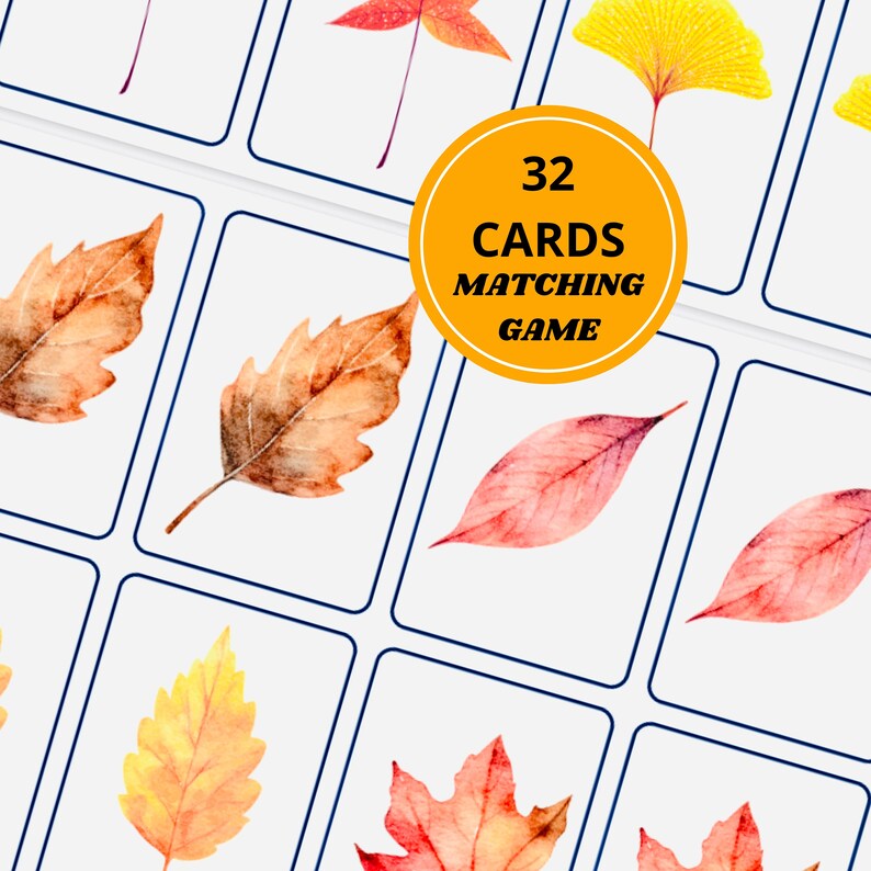 Autumn Leaves Matching Game Cards Matching Autumn Leaves Flashcards ...