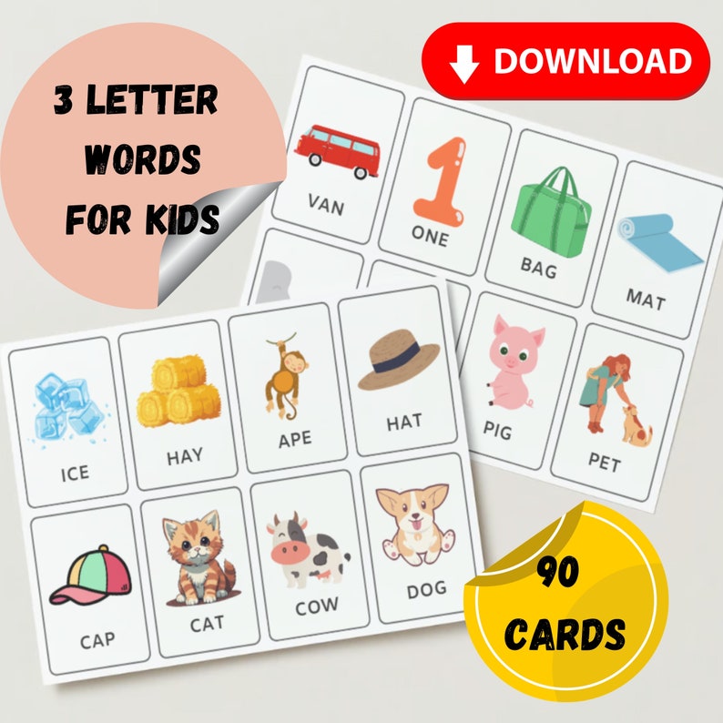 First Words Learn to Read English Flashcards, Preschool Teacher ...
