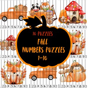 Preschool Printable Number Sequence Puzzles 1-10 Montessori Fall Math ...