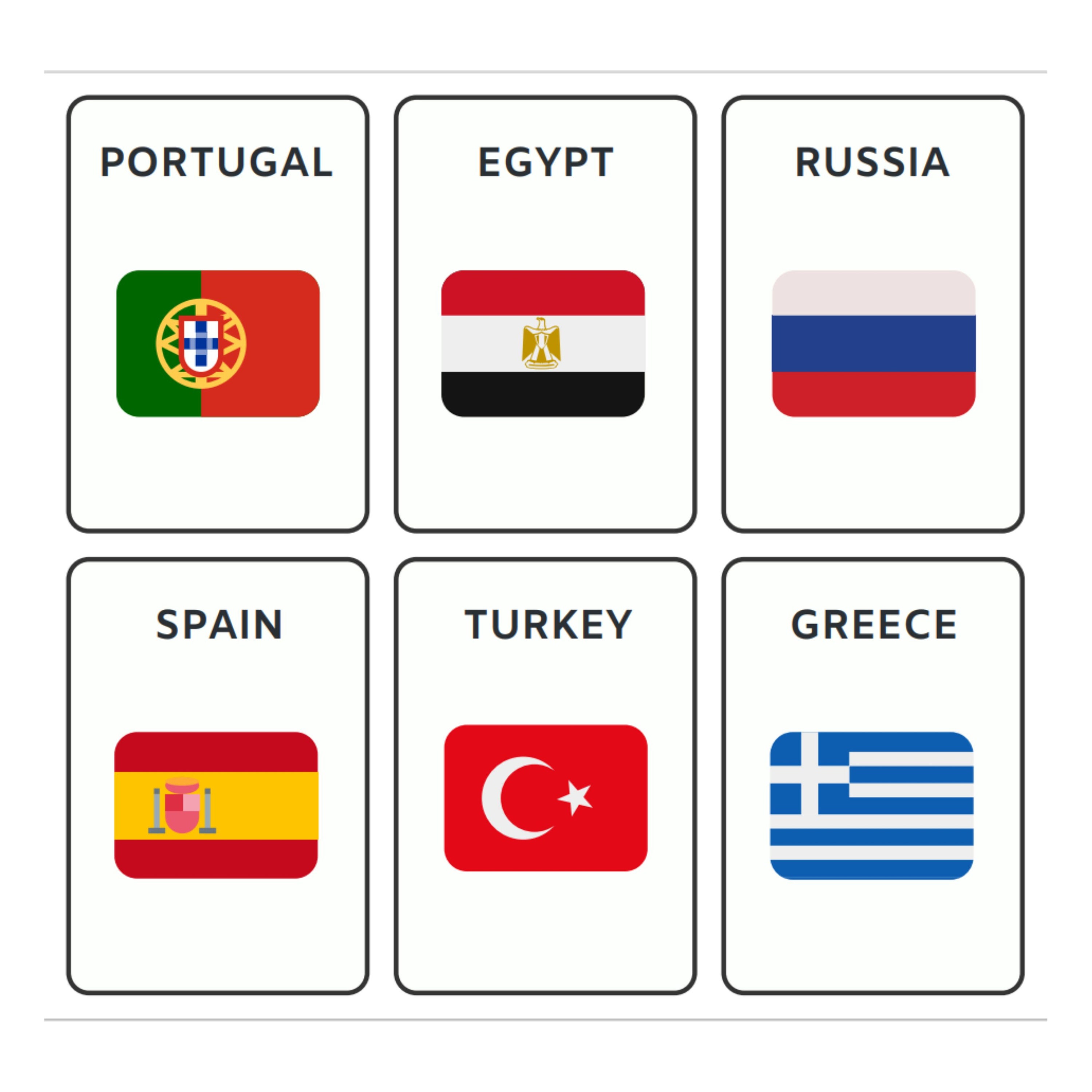 120 Flags Flashcards Game Match the Flag to Continent Montessori ...