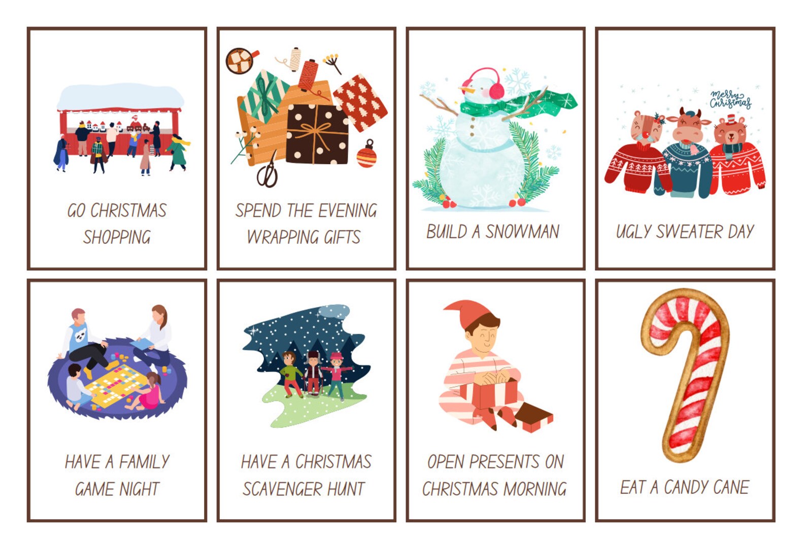 32 Printable Advent Activity Cards, Advent Calendar, Family Kids Advent ...