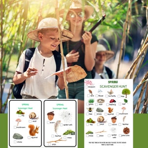 Nature Spring Scavenger Hunt for Kids, Outdoor Learning, Nature Party ...