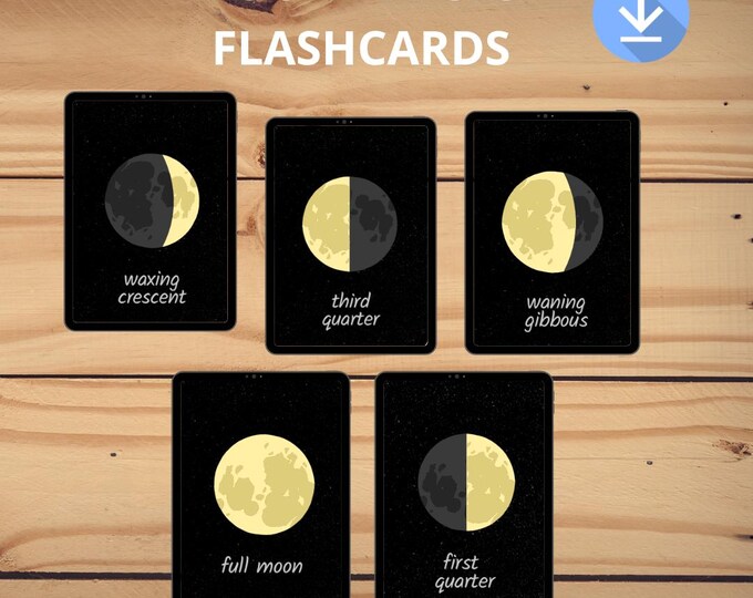 Montessori Moon Phases Cards & Worksheet Bundle (PDF) - Etsy Canada