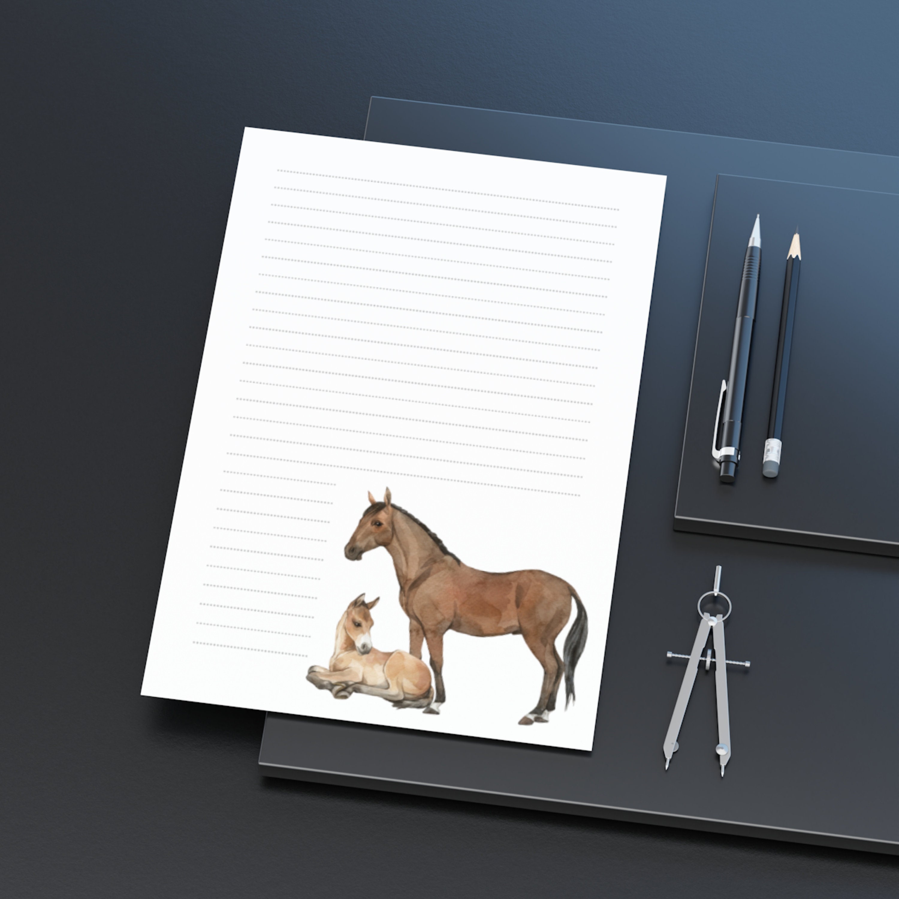Equestrian Stationery Printable, Horses Stationary, Horses Art, Horses ...
