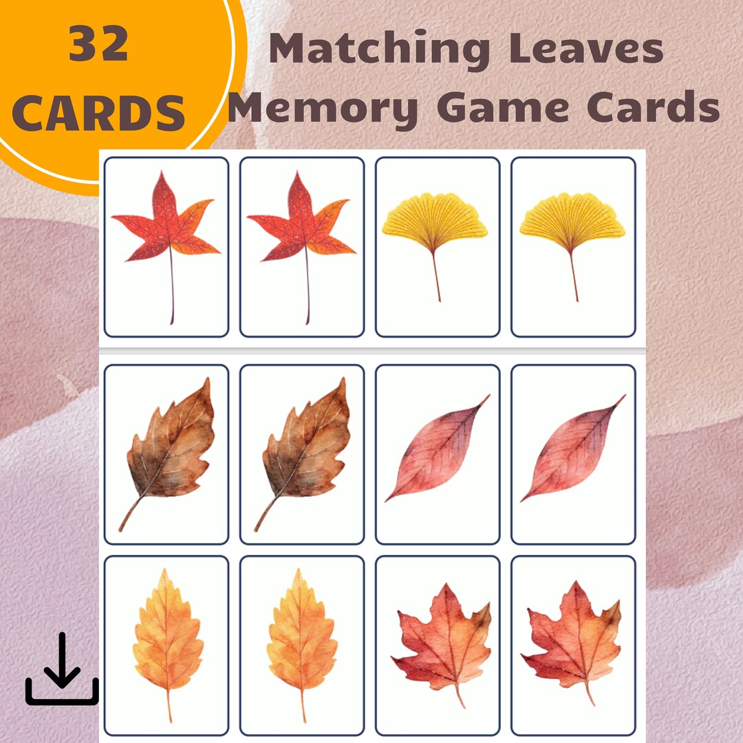 Autumn Leaves Matching Game Cards Matching Autumn Leaves Flashcards ...