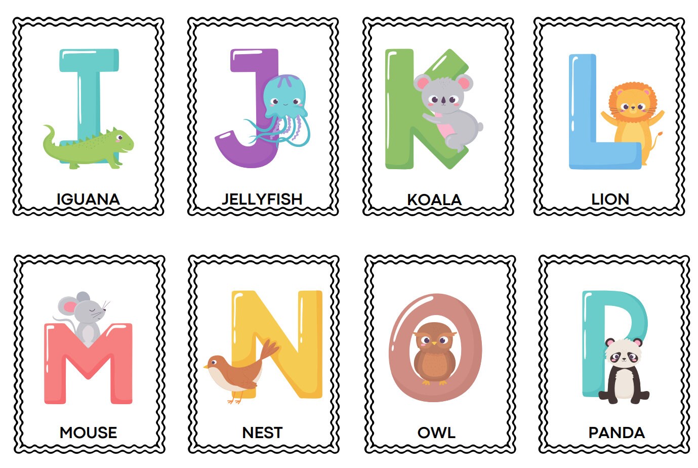 Alphabet Flashcards for Toddlers, Animal Alphabet Cards, Preschool ...