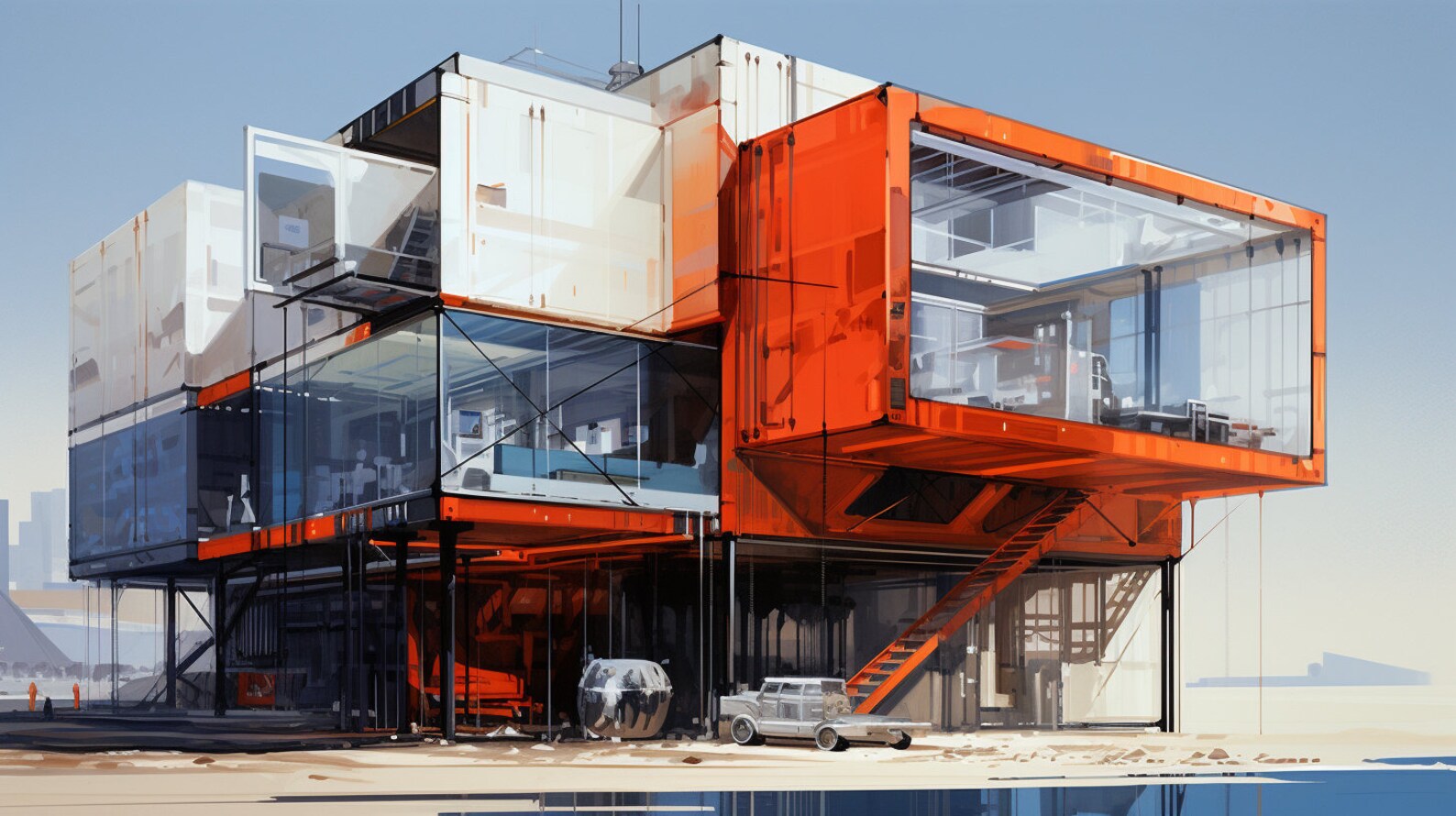 Shipping Container Art, Architecture, Future Style, Digital PNG File - Etsy