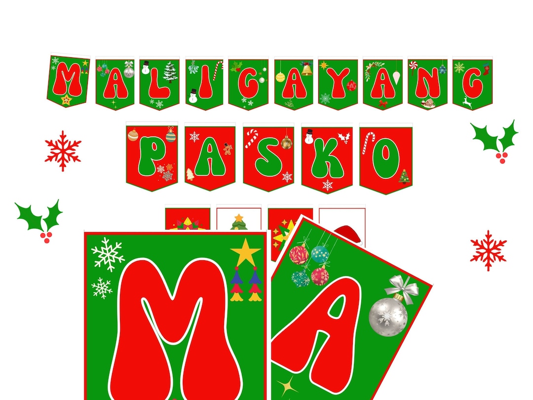 Maligayang Pasko Banner CHRISTMAS BUNTING Filipino - Etsy