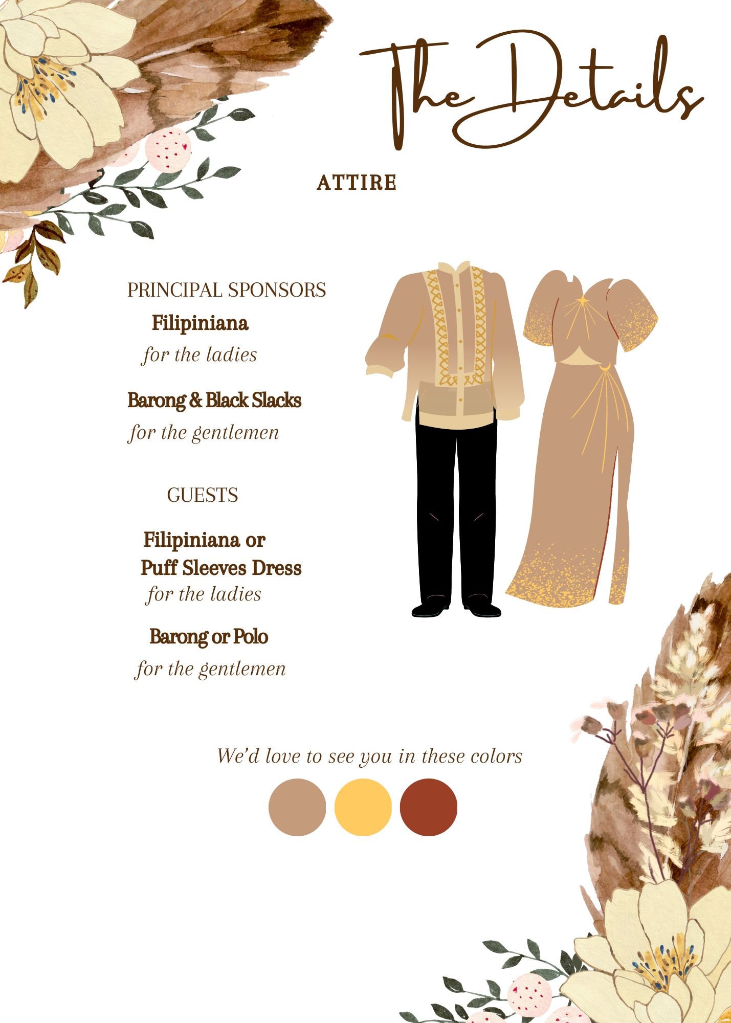 Complete Traditional Filipiniana Wedding Invitation Editable, Filipino ...