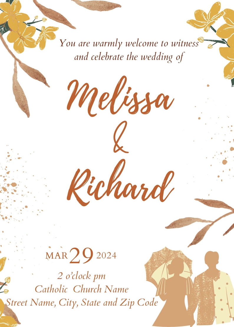 Traditional Filipino Wedding Invitation Editable, Church Wedding ...