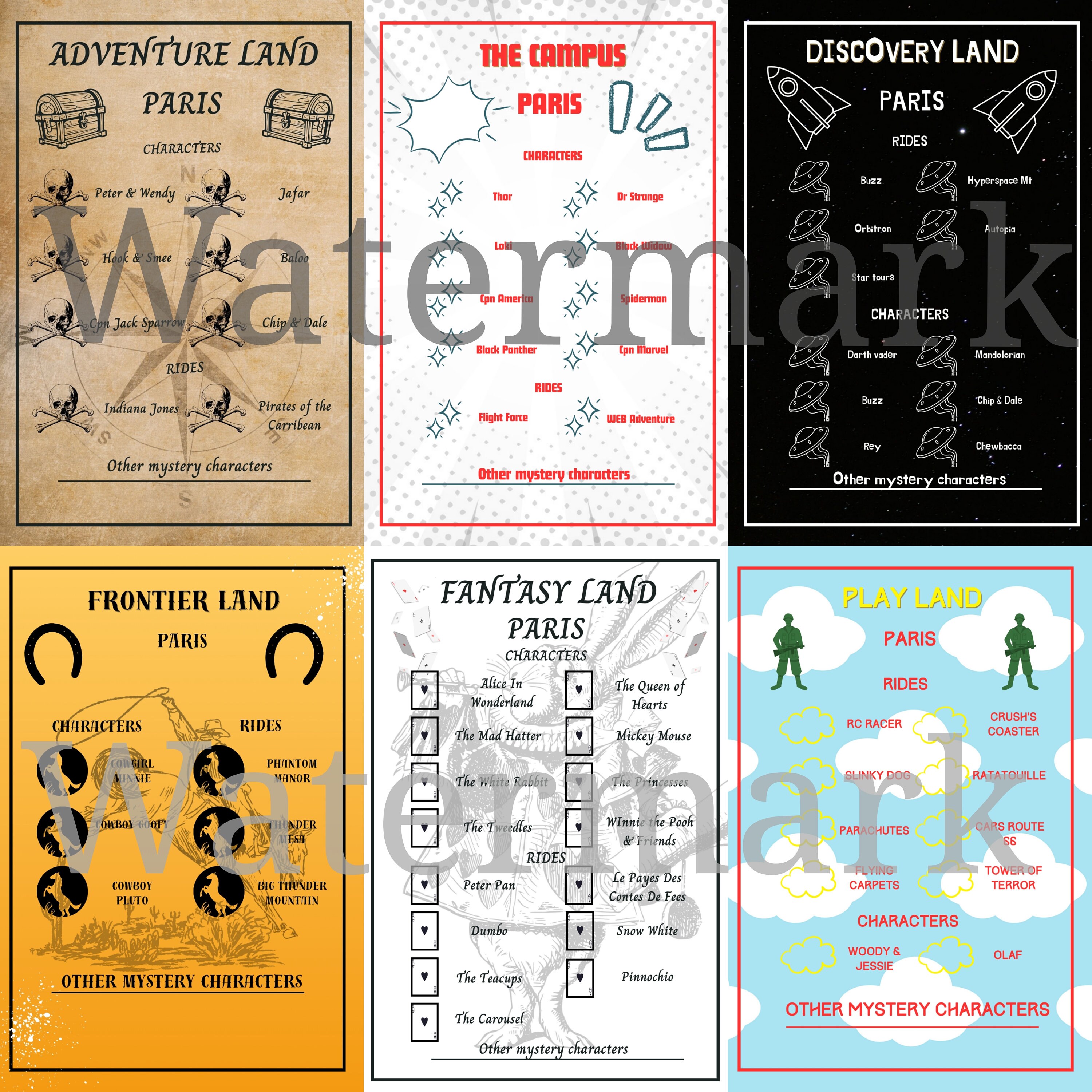 Disneyland Paris Scavenger Hunt laminated - Etsy