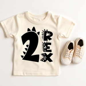 2nd Dinosaur Birthday Tee, Two Rex Birthday Shirt, Dino Birthday Boy ...