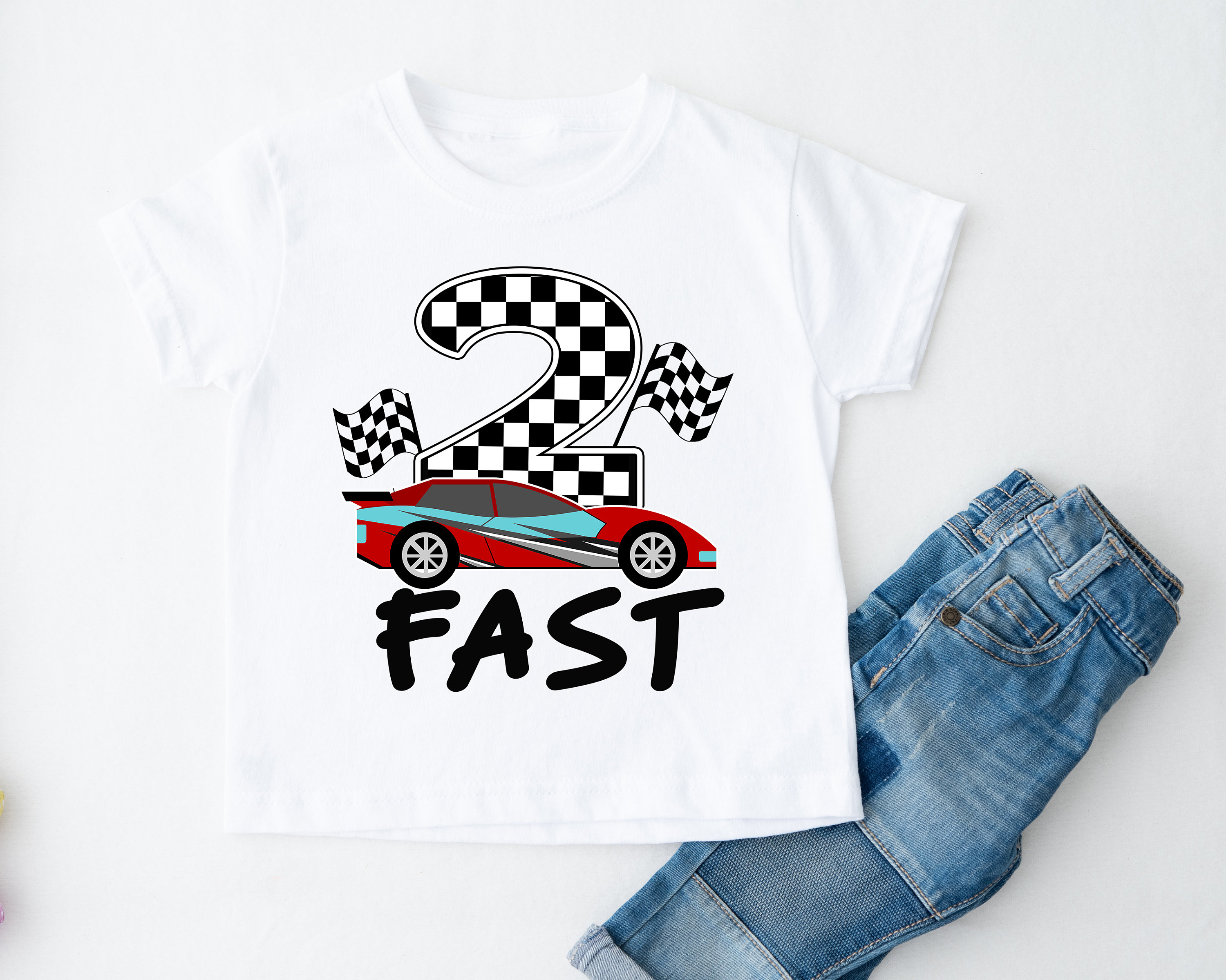 Two Fast Birthday Boy Family Matching Shirts, Race Car 2nd Birthday ...