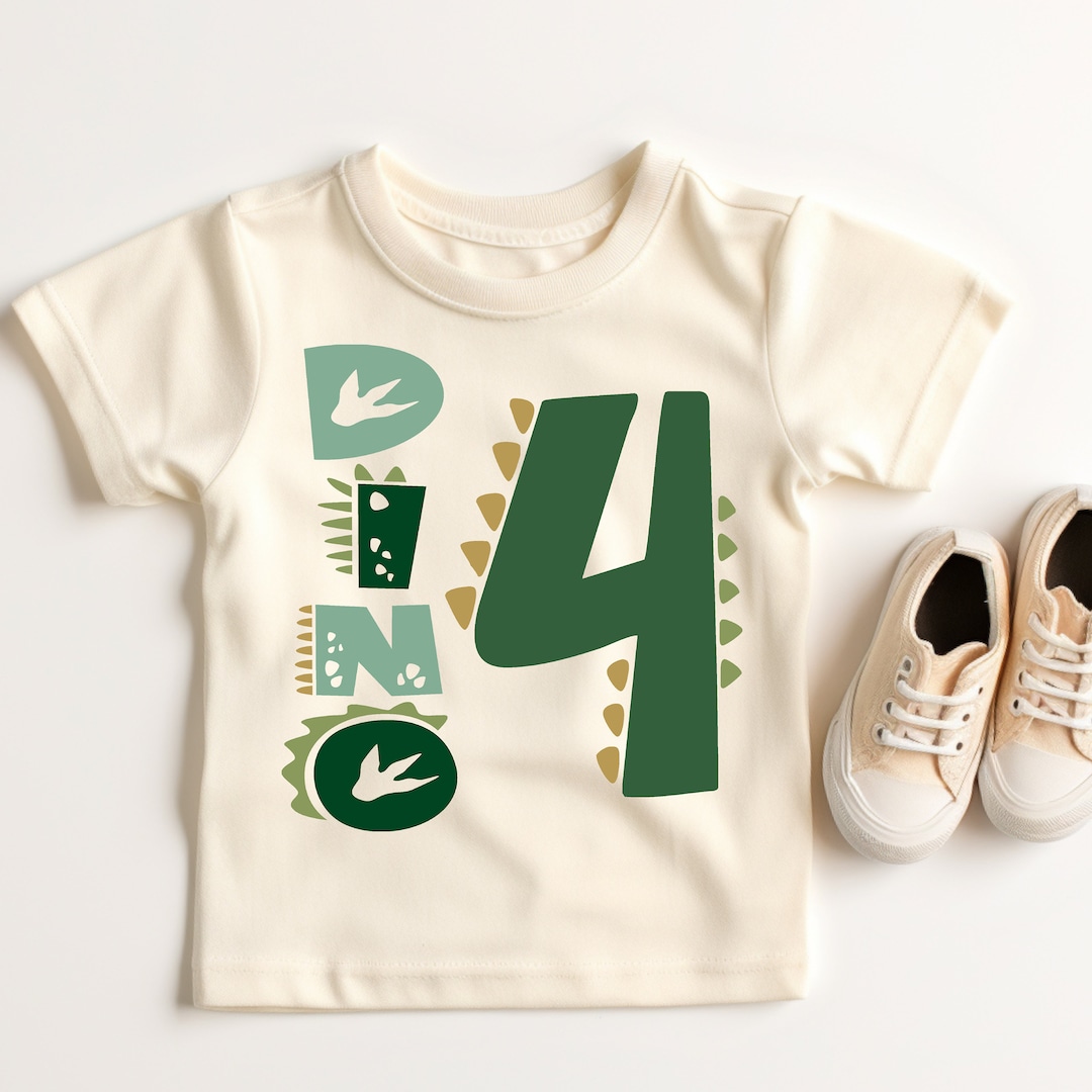 Dino 4 Shirt, Birthday Saurus Shirt, Dinosaur Birthday Kids Tees, Fouth ...