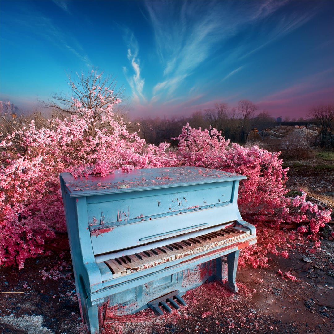 Old Pink and Blue Piano, Beautiful, Dreamy - Etsy