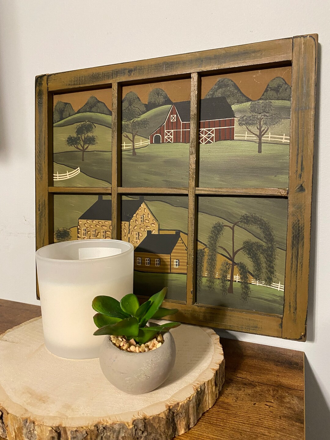 Window Wall Painting, Folk Wall Art, Kathy Gray Bill, Folk Painting ...