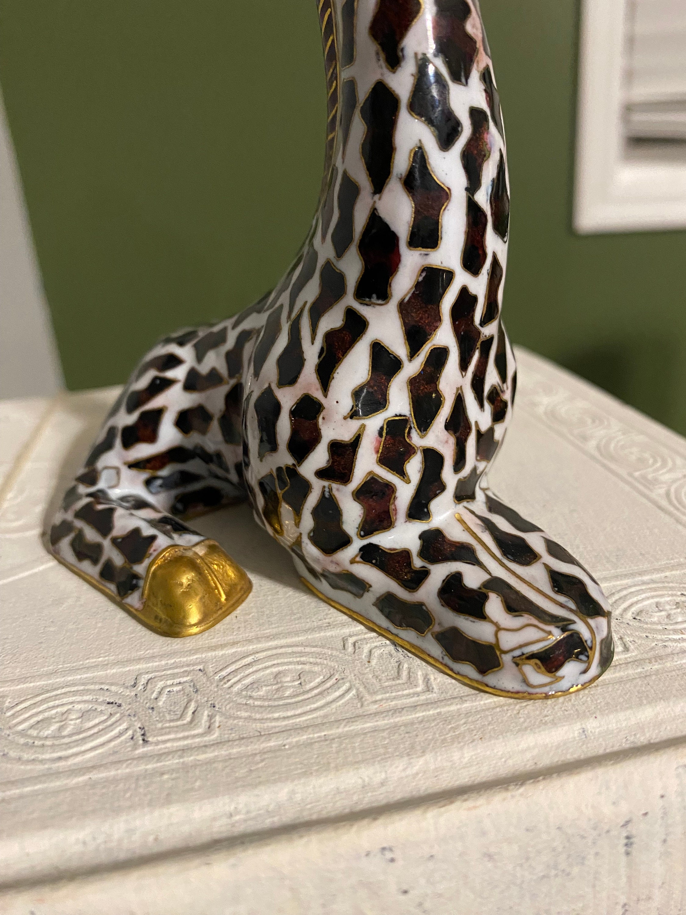 Cloisonné Giraffe, Vintage Copper and Glass Giraffe Figurine, Vintage ...