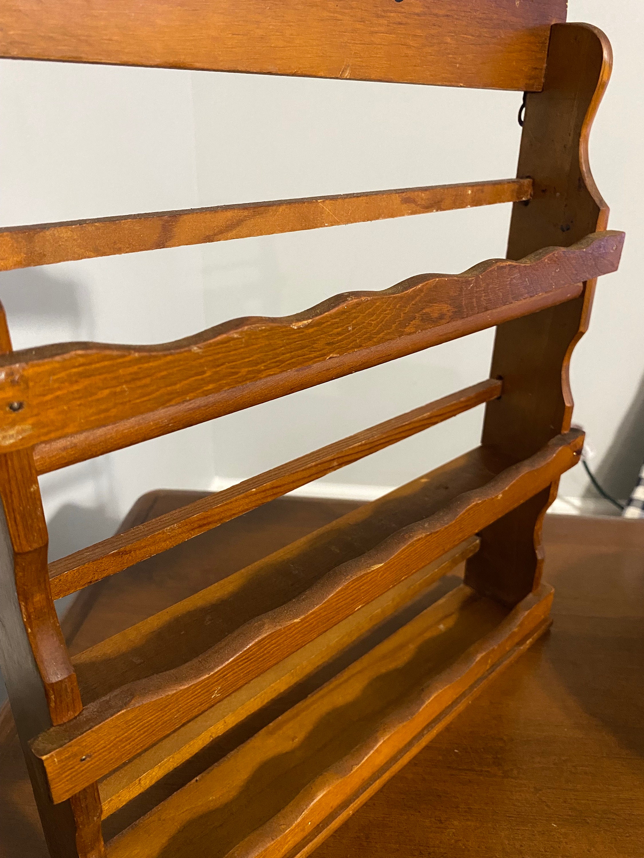 Vintage Three Shelf Wooden Spice Rack Vintage Wooden Spice - Etsy