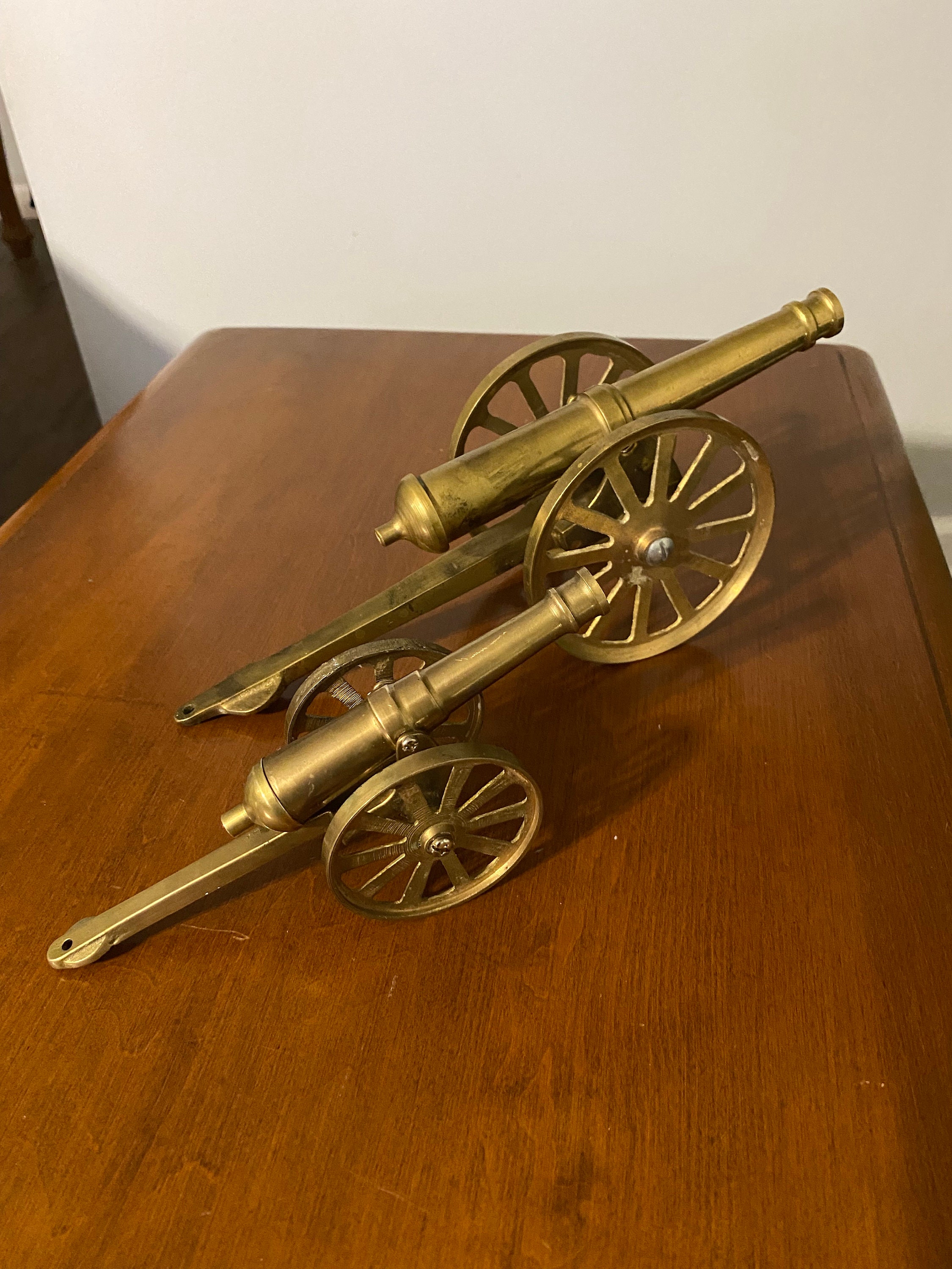 Brass Cannons, Vintage Brass Cannon Set, Brass Cannon Set, Brass Gift ...