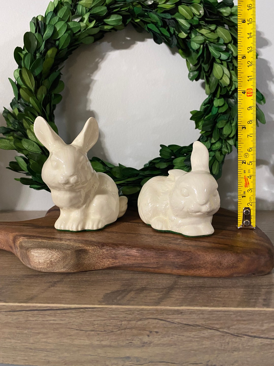 Small White Ceramic Rabbits, Small Vintage Rabbits, Two White Rabbits ...