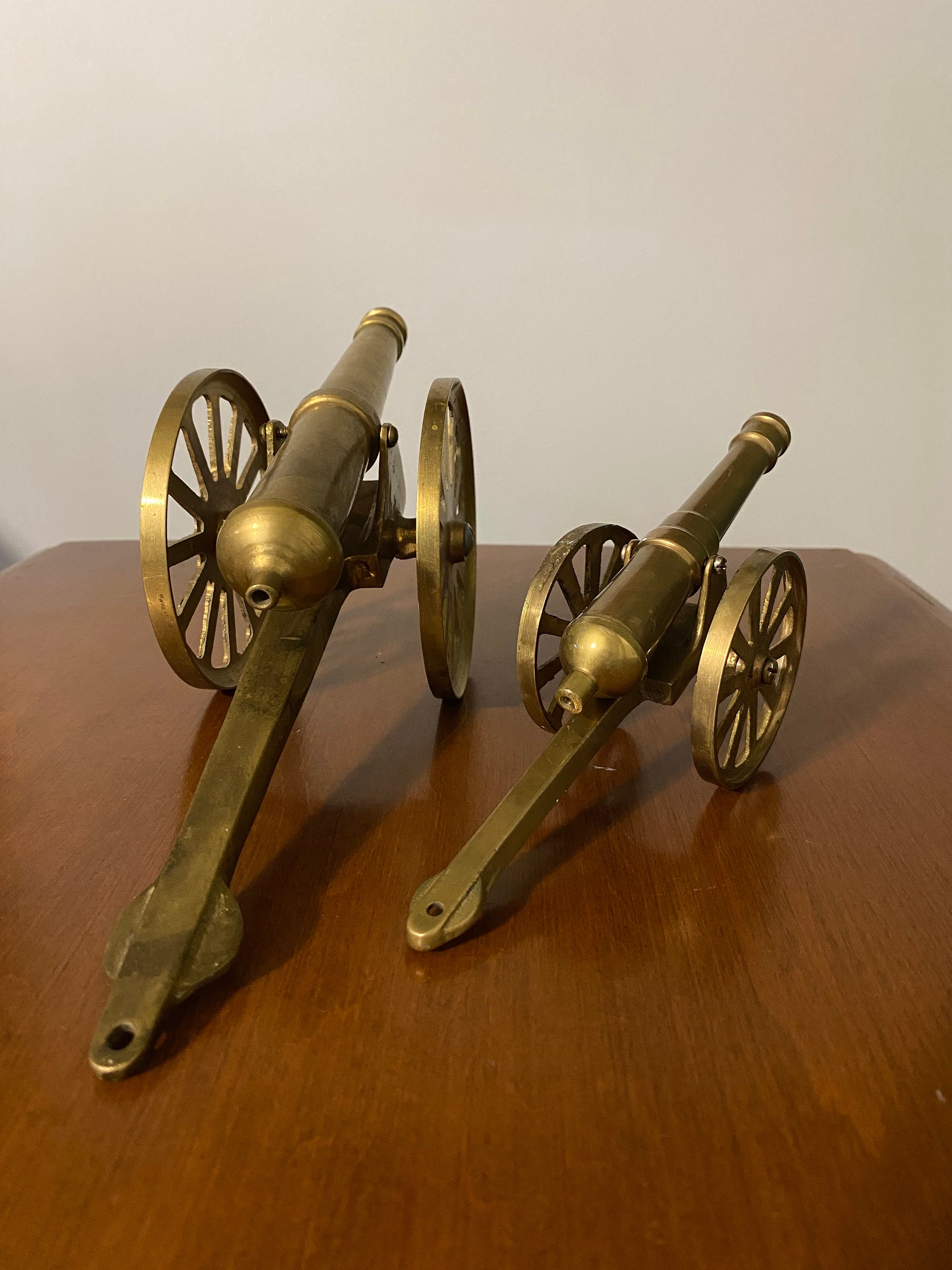 Brass Cannons, Vintage Brass Cannon Set, Brass Cannon Set, Brass Gift ...