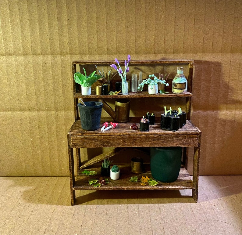 Miniature Potting Bench With Plants | Custom Made to Order | Handmade ...