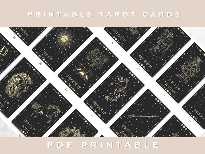 82 Printable Tarot Cards, Full Tarot Deck - Etsy