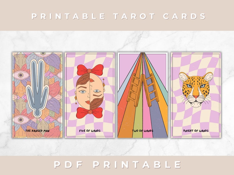 Printable Tarot Deck: Complete Major Arcana and Minor Arcana Set ...
