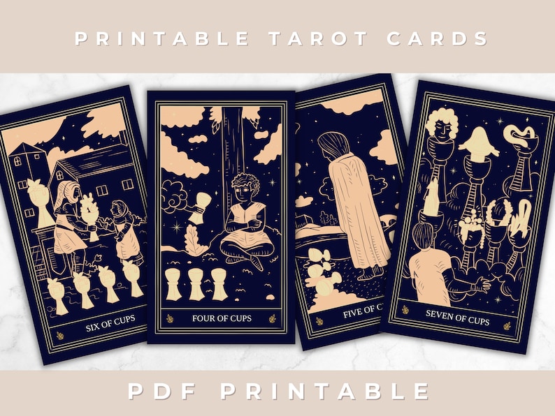 Printable Tarot Deck: Complete Major Arcana and Minor Arcana Set ...