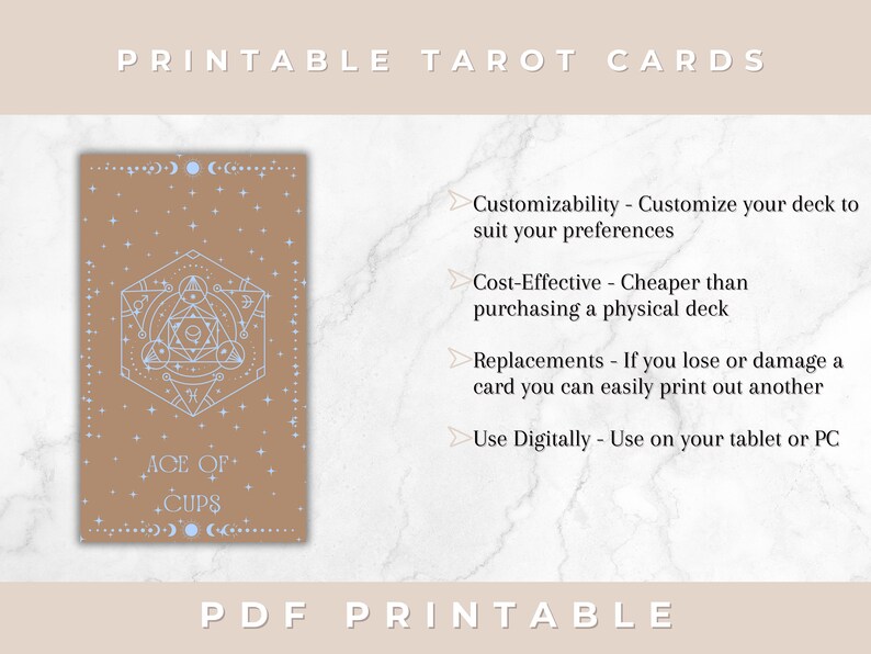 Printable Tarot Deck: Complete Major Arcana and Minor Arcana Set ...