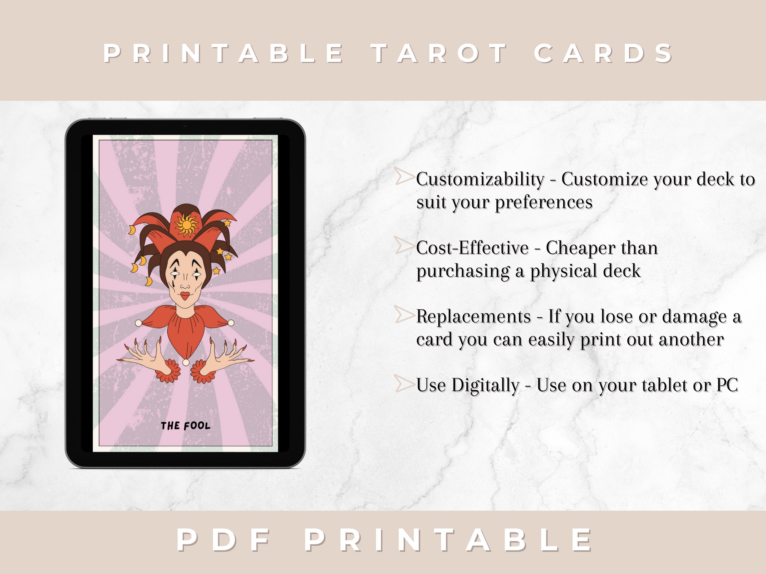 Printable Tarot Deck: Complete Major Arcana and Minor Arcana Set ...