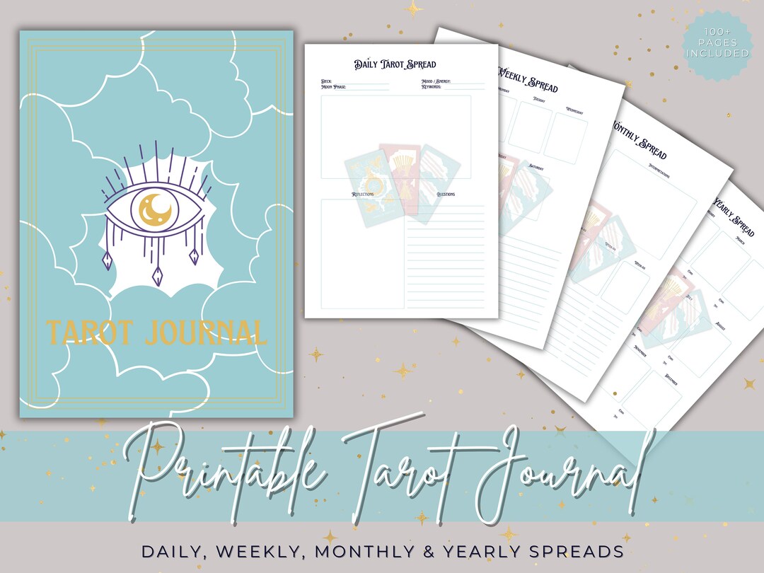 Printable Pastel Tarot Journal, Digital Cheat Sheet, Tarot Spreads ...