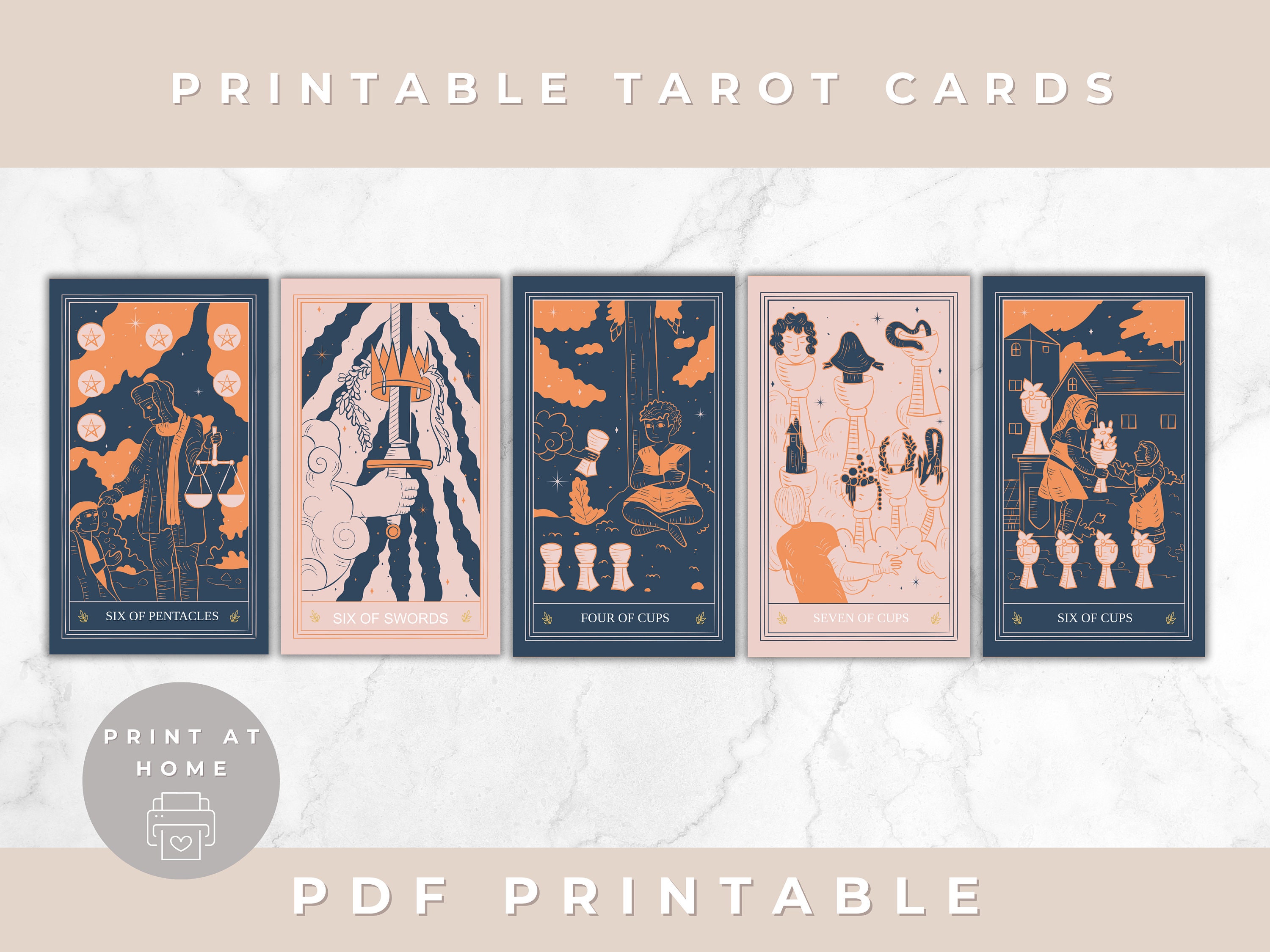 Printable Tarot Deck of Cards 78 Tarot Cards Mystical - Etsy