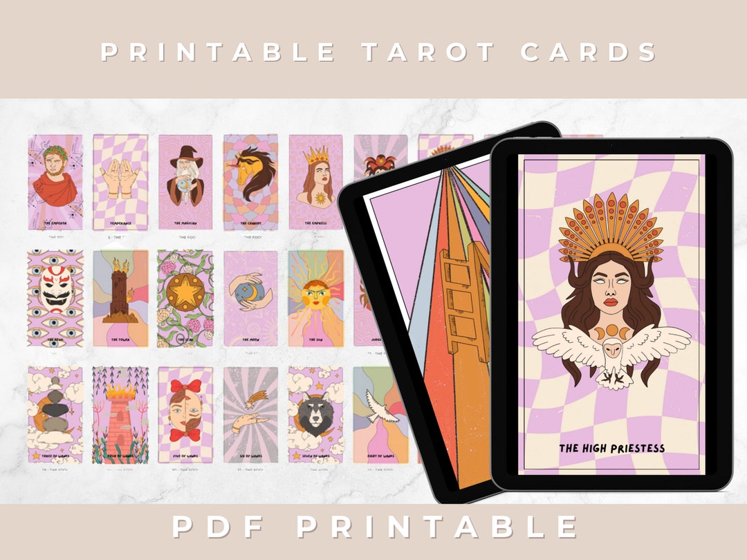 Printable Tarot Deck: Complete Major Arcana and Minor Arcana Set ...
