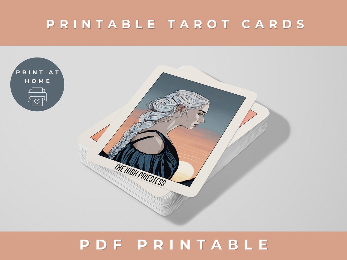 Printable Tarot Deck of Cards, Full Major Arcana Cards, Modernist ...