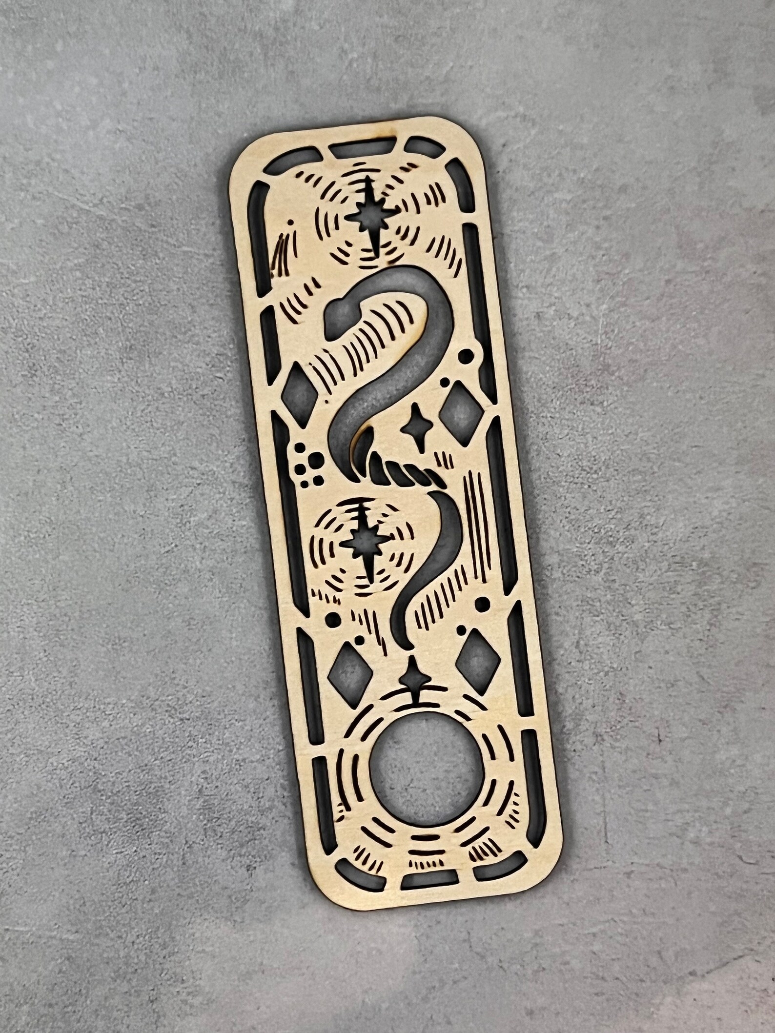 Wood Snake Engraved Bookmark, Unique Mystical Snake Doodle Design 1 ...