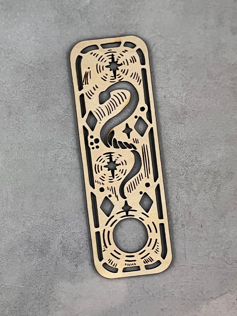 Wood Snake Engraved Bookmark, Unique Mystical Snake Doodle Design 1 ...