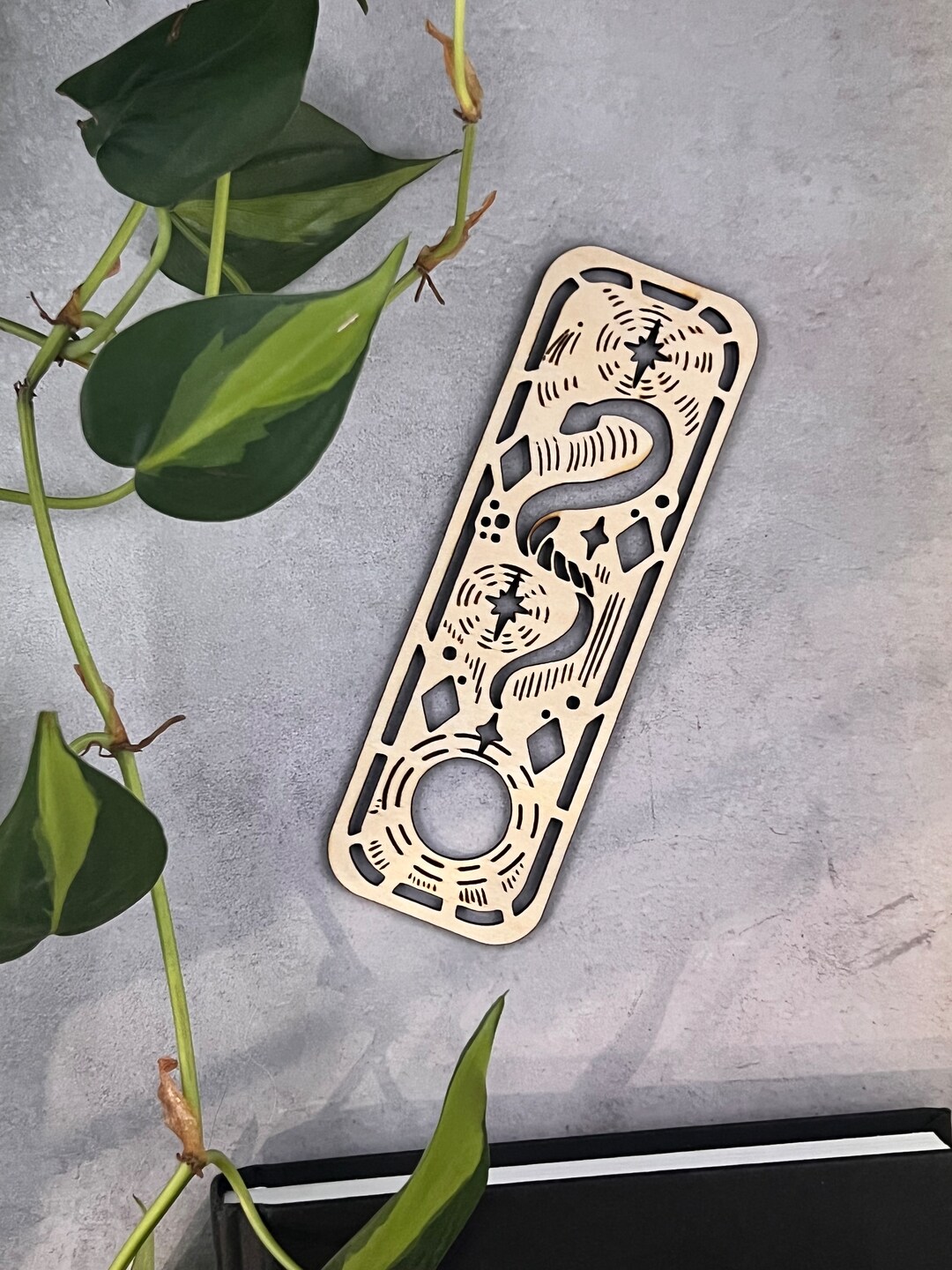 Wood Snake Engraved Bookmark, Unique Mystical Snake Doodle Design 1 ...